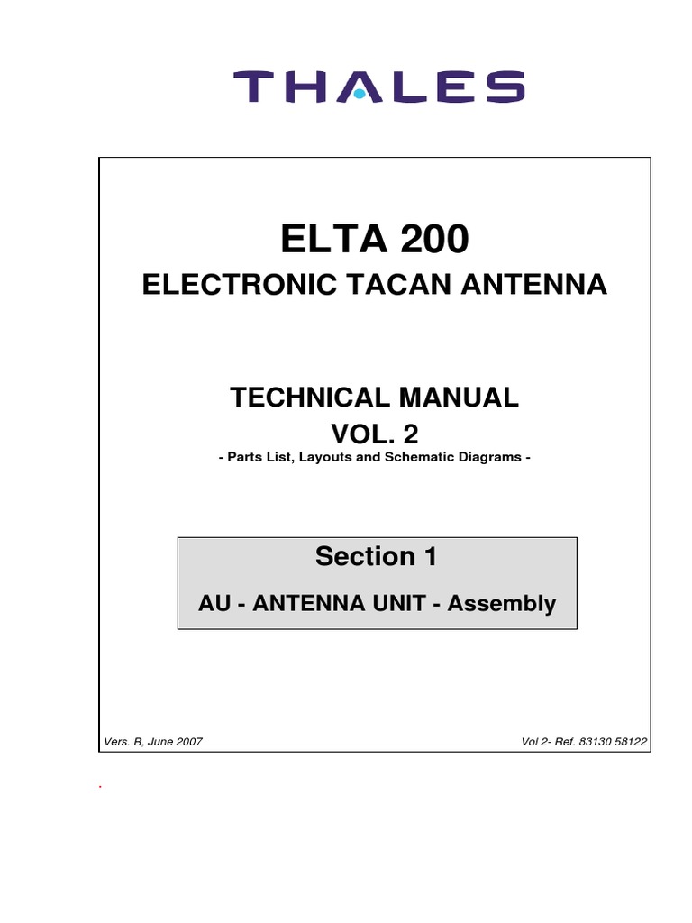 ELTA 200 TACAN Antenna Manual Vol. 2 | PDF | Telecommunications ...