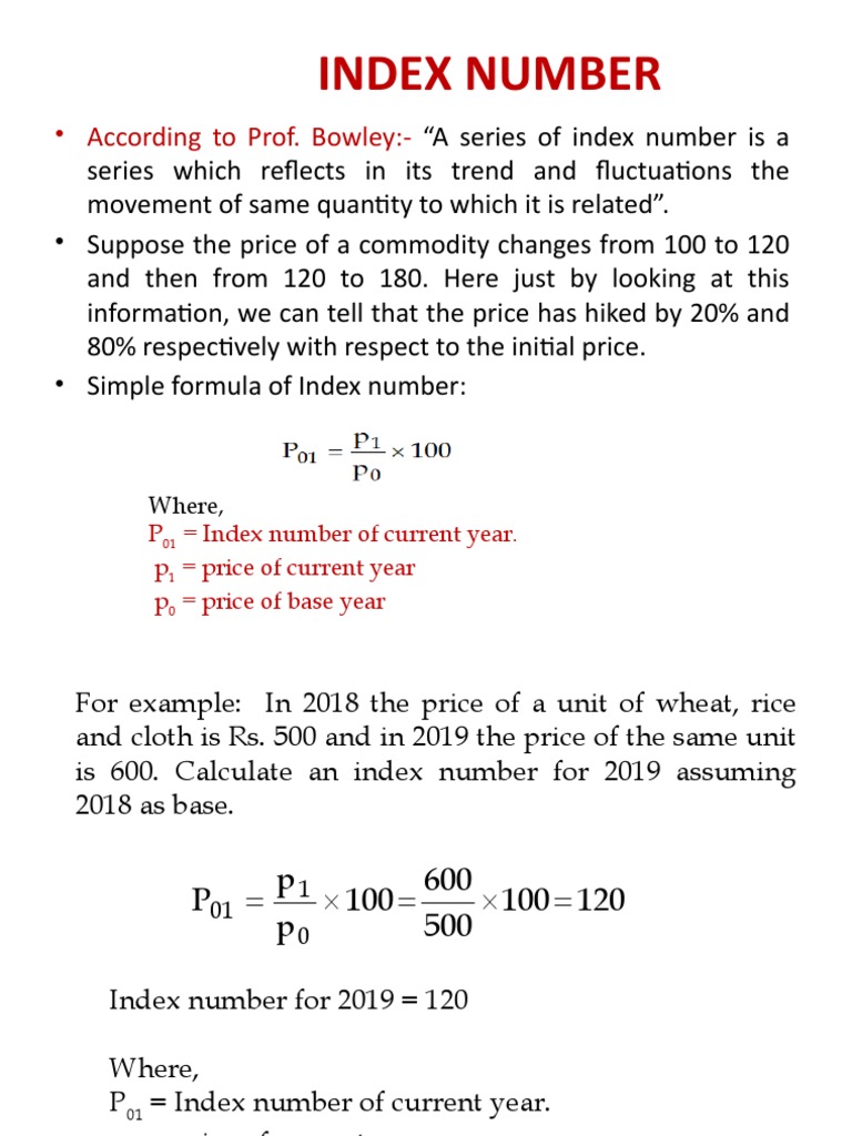 Calculating Index Numbers | PDF | Index (Economics) | Prices