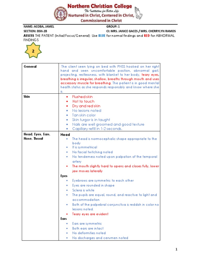 For Normal Findings and For Abnormal Findings | PDF | Human Nose | Neck