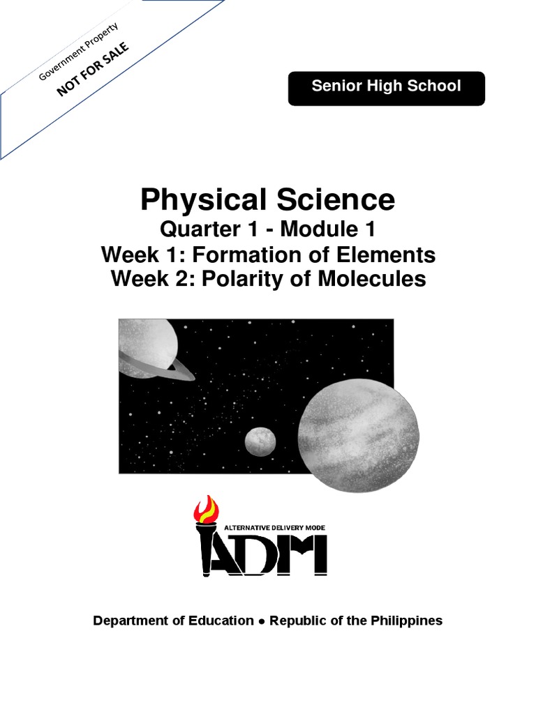 Physical Science Chemistry Module 1 | PDF | Chemical Polarity | Chemical Bond