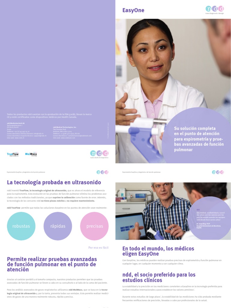 NDD EasyOne Brochure ES A4 4s 201409R | PDF