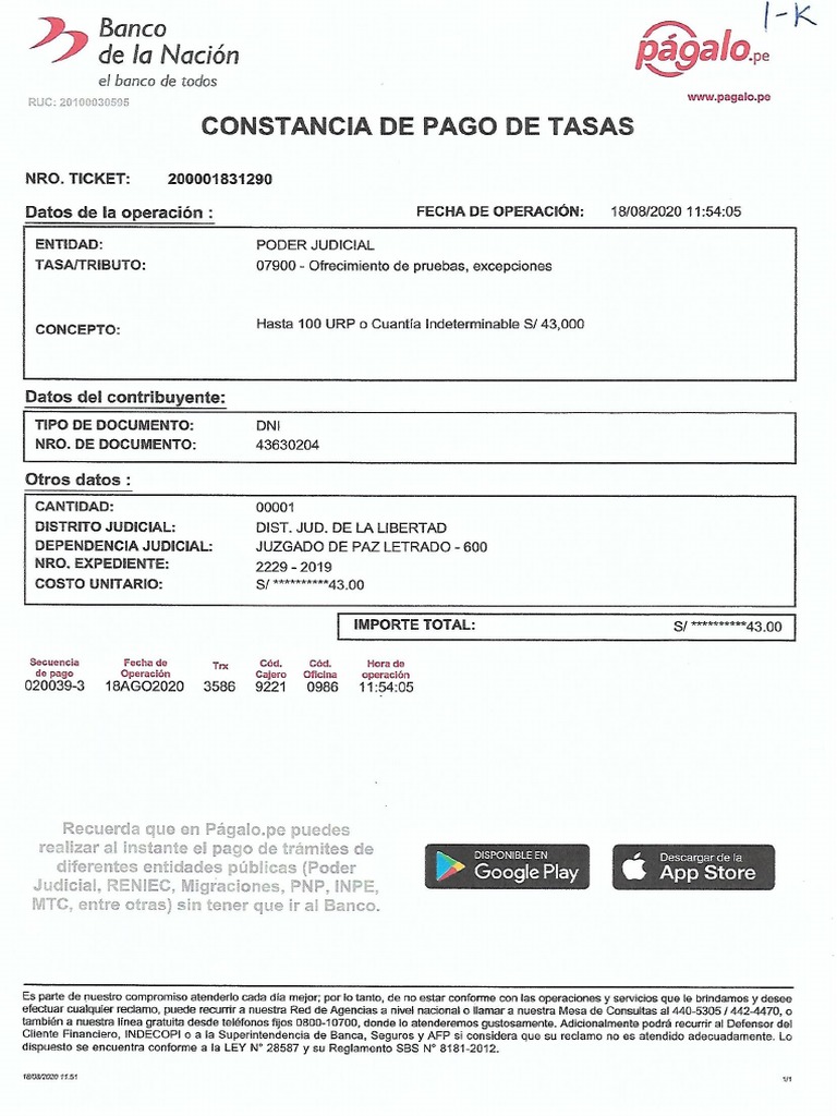 Tasa Judicial Por Ofrecimiento de Pruebas | PDF