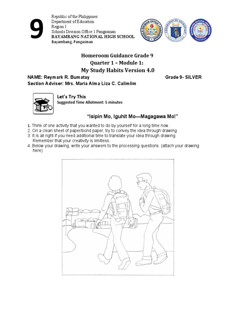 Reymark Bumatay - Homeroom Module 1 Answer Sheet | PDF | Learning Styles | Study Skills