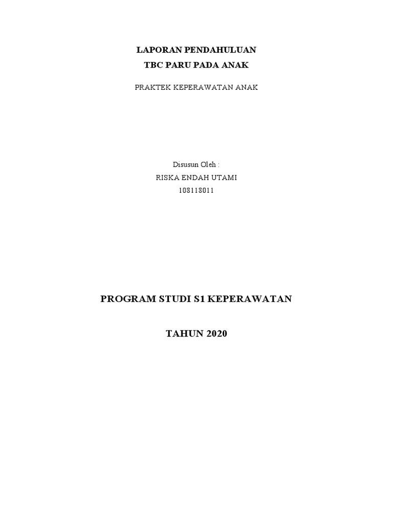 LP TBC PARU Pada Anak | PDF