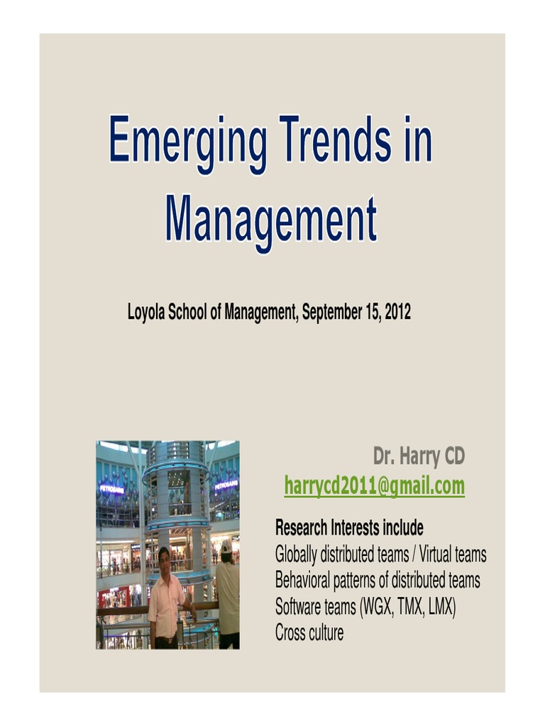 Emerging Trends in Management: An Analysis of Dr. Harry CD's 2012 ...