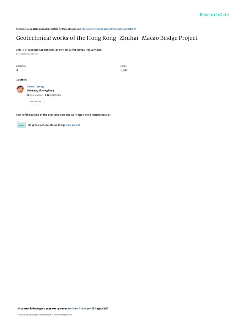 Geotechnical Works of The Hong Kong-Zhuhai-Macao Bridge Project | PDF | Pearl River Delta ...