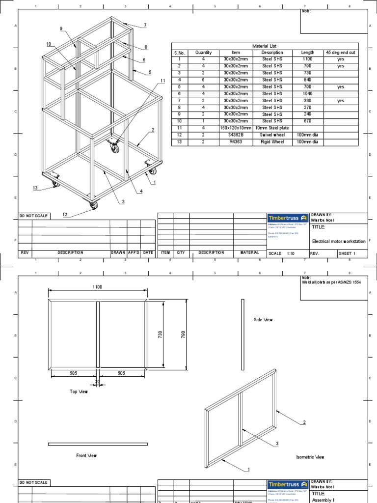 Electrical Workstation Plan | PDF | Welding | Construction