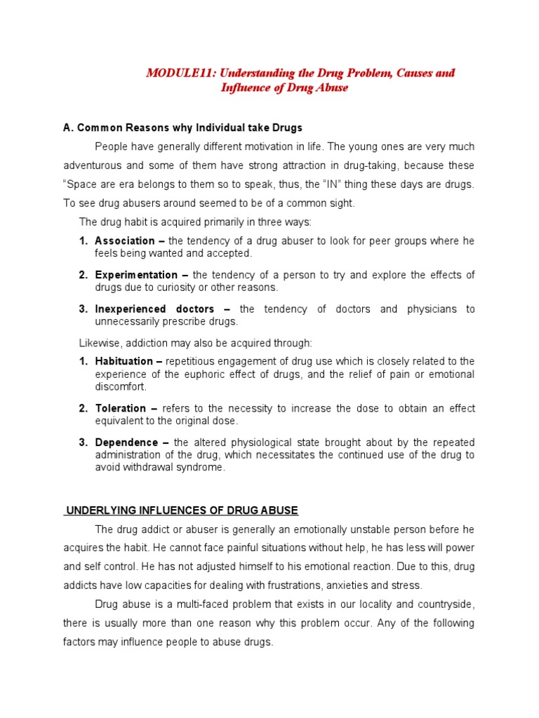 Module II-Vice, Drug Education and Control | PDF | Substance Abuse ...