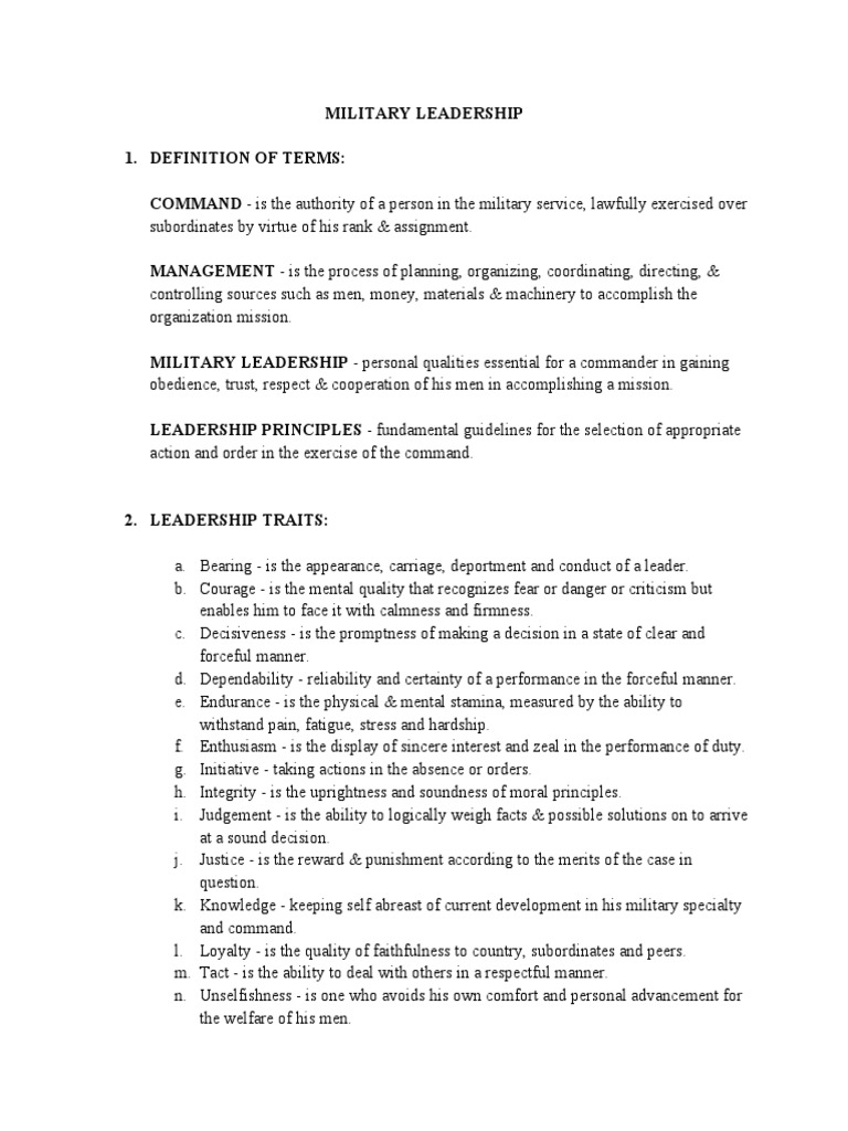 Military Leadership Module | PDF | Leadership | Leadership