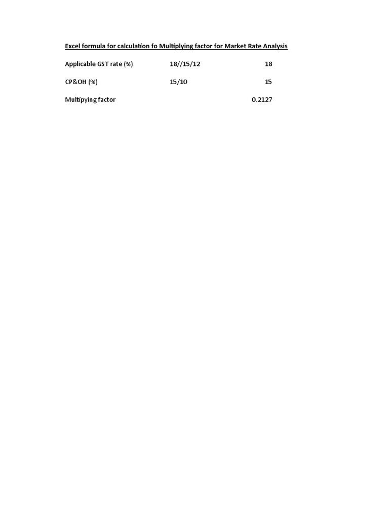 GST Multiplying Factor Calculation | PDF | Finance & Money Management