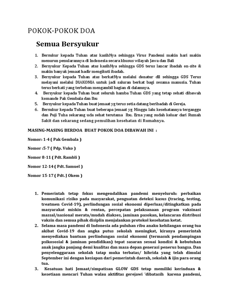 Pokok-Pokok Doa | PDF | Pengembangan Diri | Kesehatan Holistik
