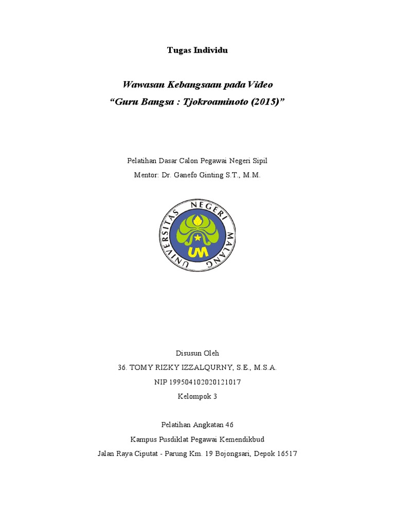 Tomy Rizky Izzalqurny - Tugas Individu 1 | PDF Tomy Rizky Izzalqurny - Tugas Individu 1 | PDF