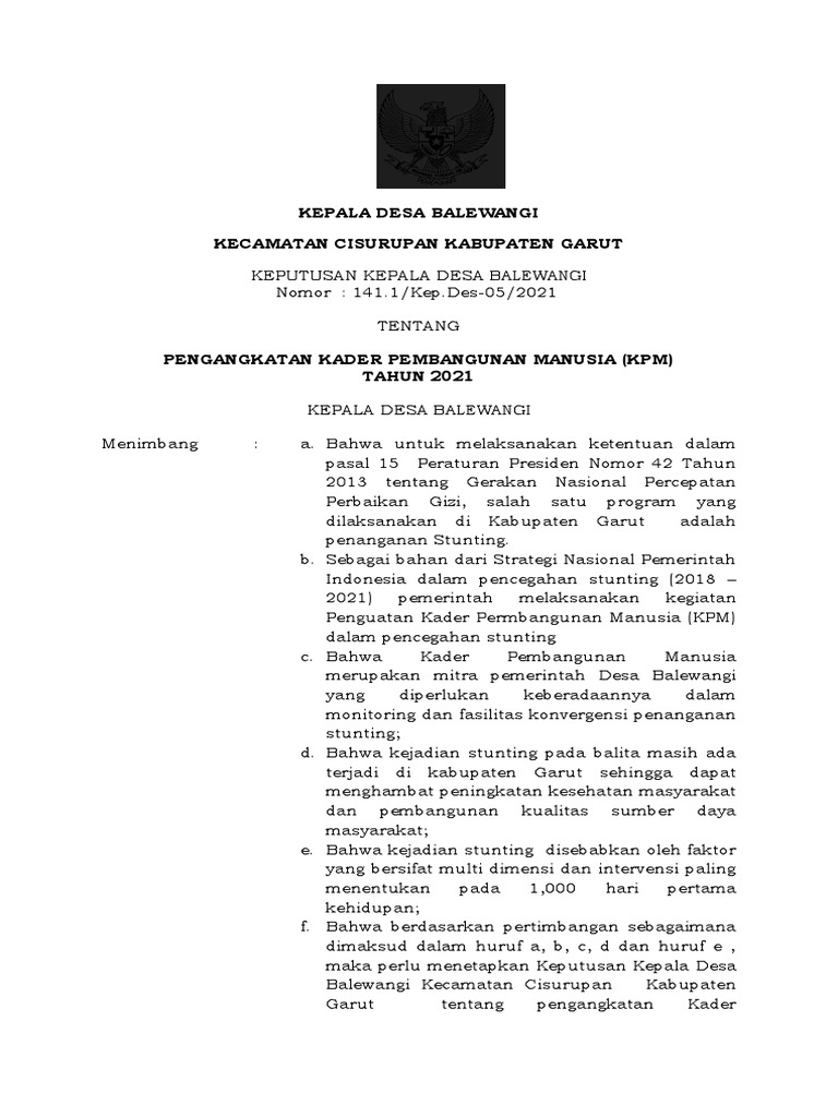 SK Kader Pembangunan Manusia (KPM) | PDF