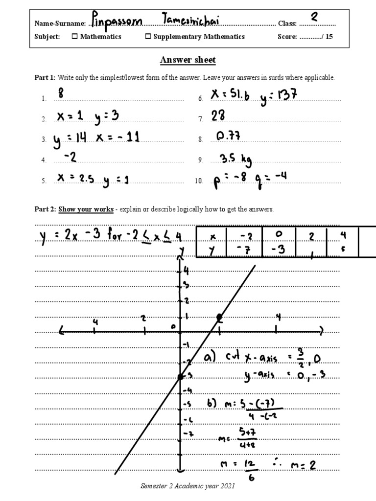 22-2 Answer Sheet | PDF