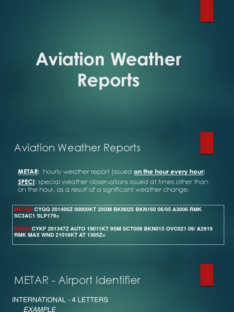 Meteorology Aviation Weather Reports | PDF | Branches Of Meteorology ...