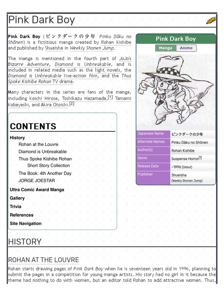 Pink Dark Boy: History | PDF | Manga | Entertainment