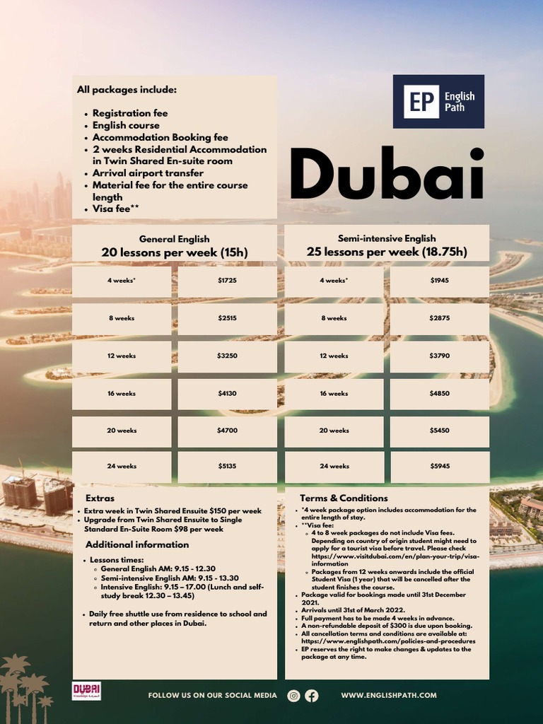 EP Dubai Packages Up To 24 Weeks Compressed (Arrastrado) | PDF | Travel ...