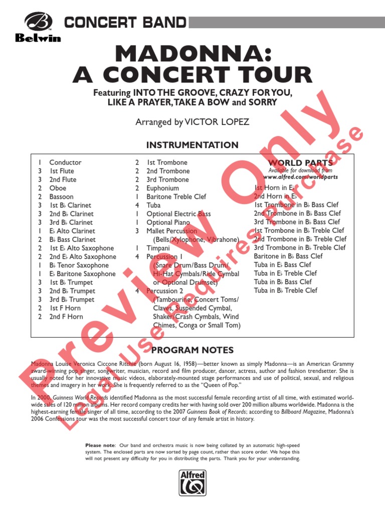 Fdocuments - in Concert Band Madonna A Concert Tour Alfred Band ...