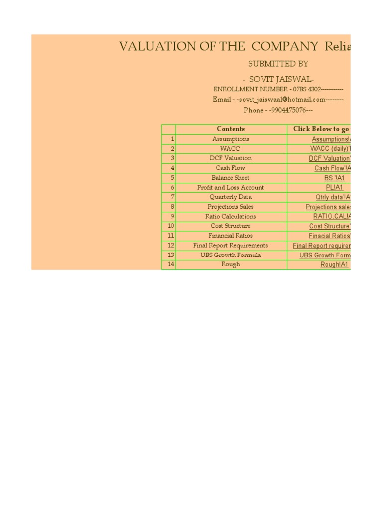 DCF & Relative Valuation of Reliance Energy | PDF | Equity (Finance ...