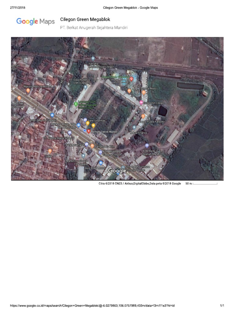 Cilegon Green Megablok - Google Maps | PDF