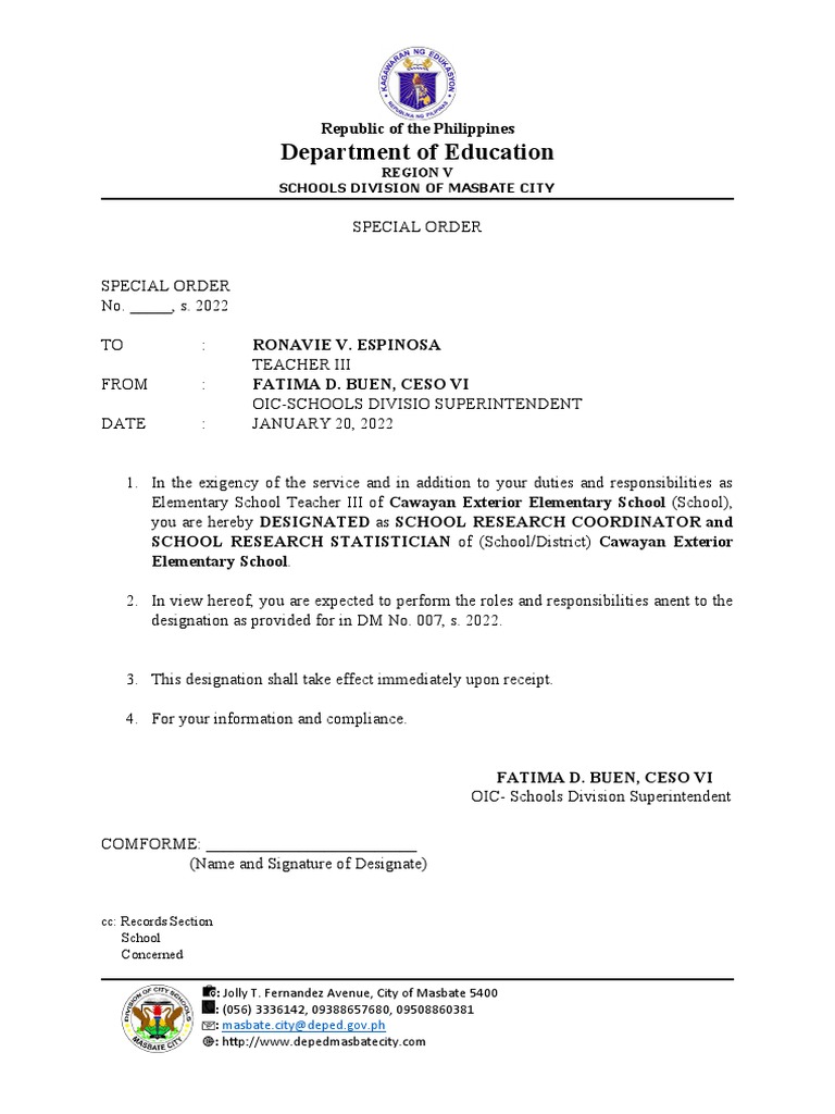 Department of Education: Republic of The Philippines | PDF | Government ...
