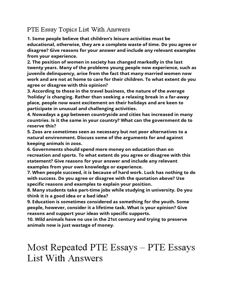 PTE Essay Topics List With Answers | PDF | Personalized Medicine | Genome