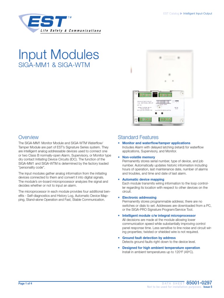 SIGA WTM Input Modules | PDF | Electronic Circuits | Switch