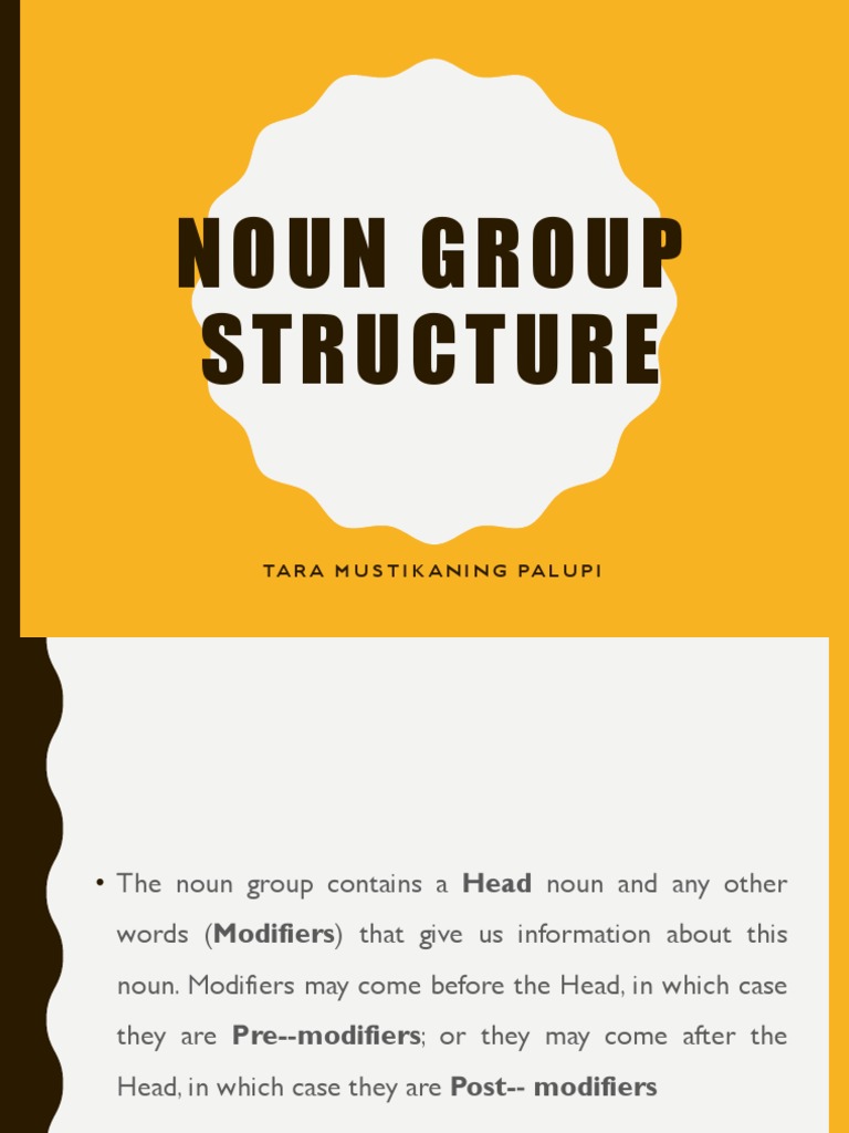 Noun Group Structure | PDF | Noun | Adjective