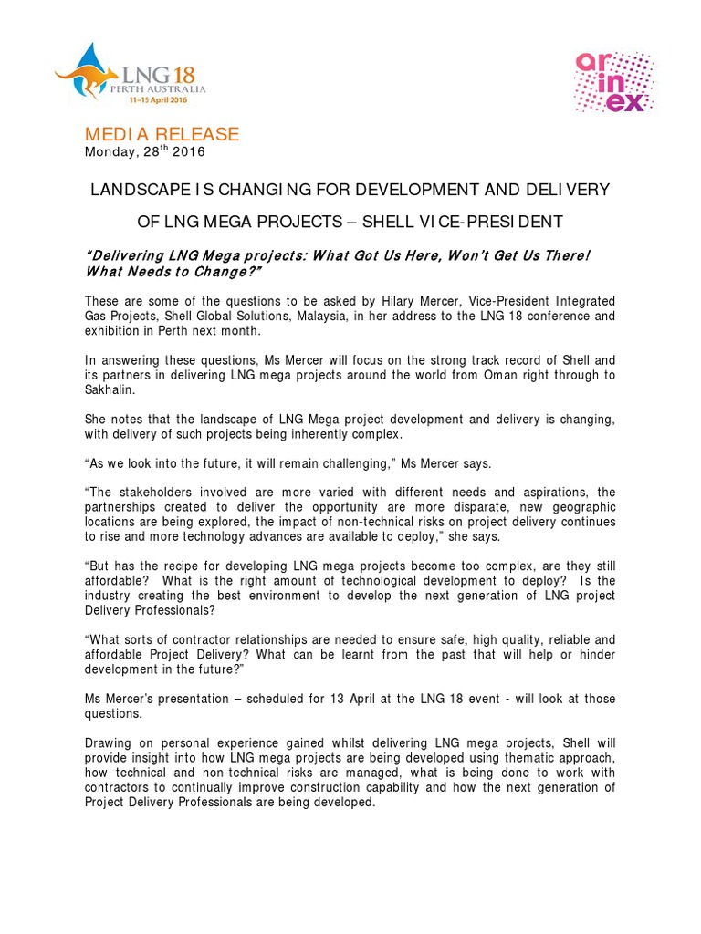 Media Release: Landscape Is Changing For Development and Delivery of ...