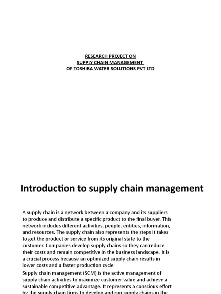 On Project Report | PDF | Supply Chain | Supply Chain Management