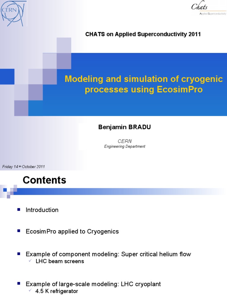 Modeling and Simulation of Cryogenic Processes Using Ecosimpro | PDF ...