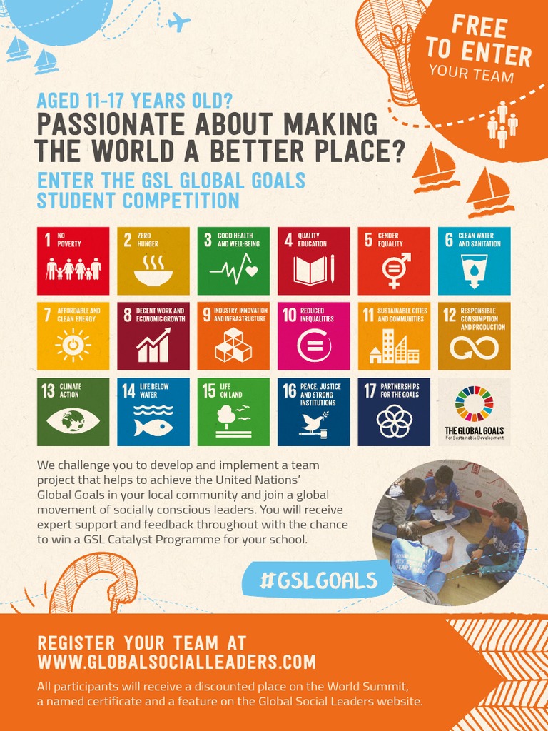 GSL Global Goals and World Summit A5 Flyer | PDF | Behavior Modification | Learning