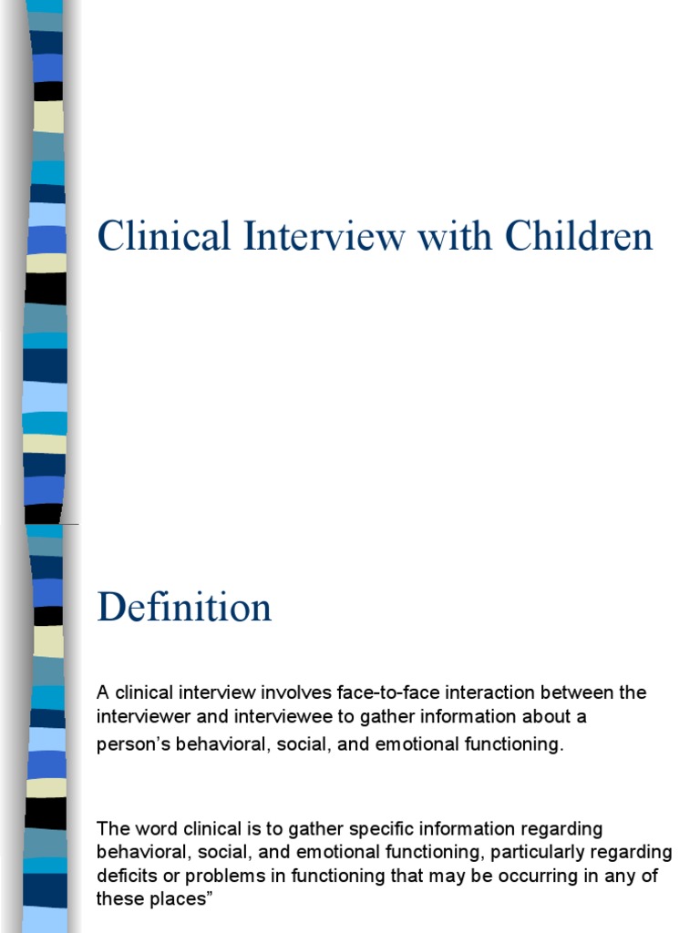 Child Clinical Interview Techniques | PDF