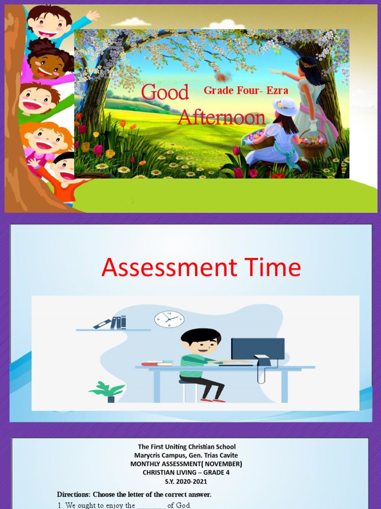 Grade 4 Christian Living Assessment | PDF