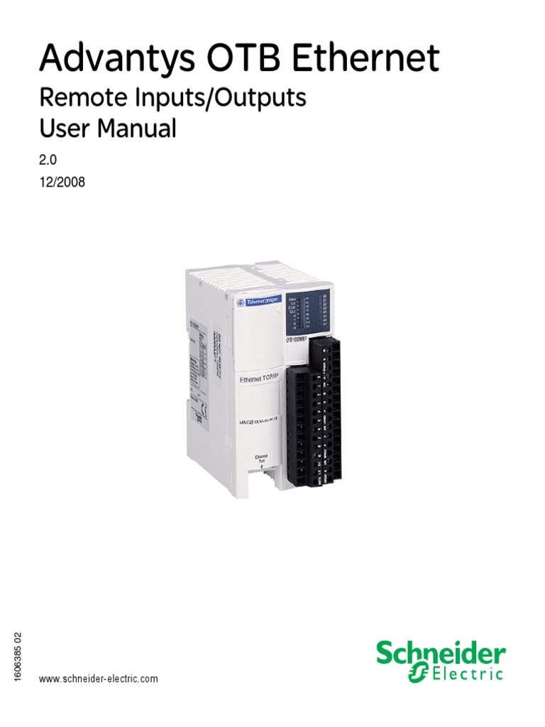 Advantys OTB Ethernet: Remote Inputs/Outputs User Manual | PDF ...