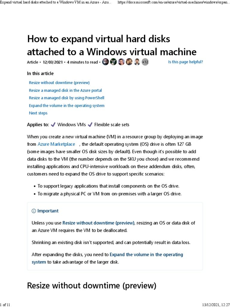 Expand Virtual Hard Disks Attached To A Windows VM in An Azure - Azure ...