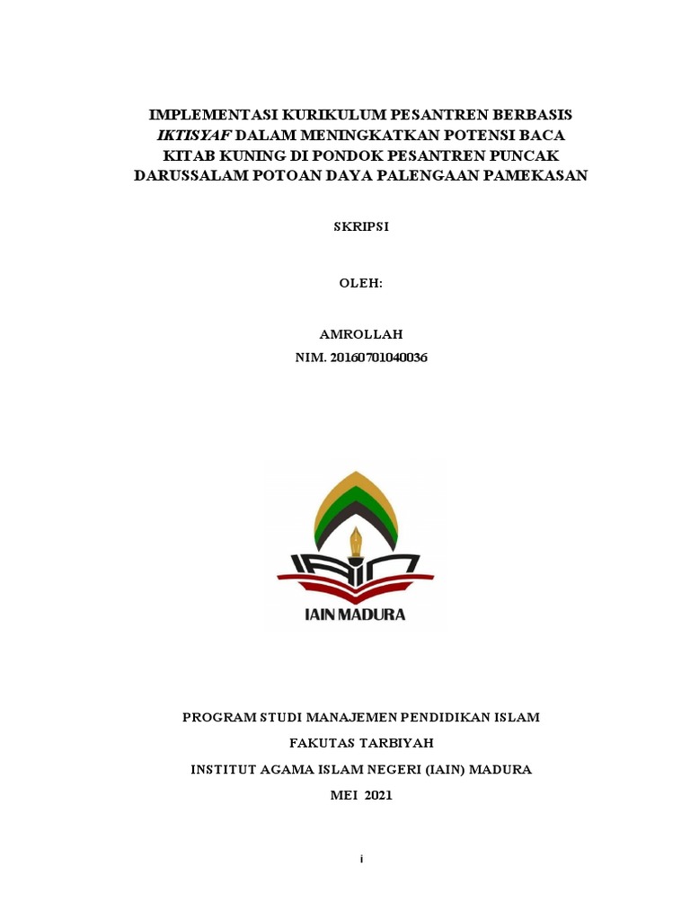SKRIPSI AMROLLAH MPI 07 05 21 Revisi - Docx.tmp | PDF