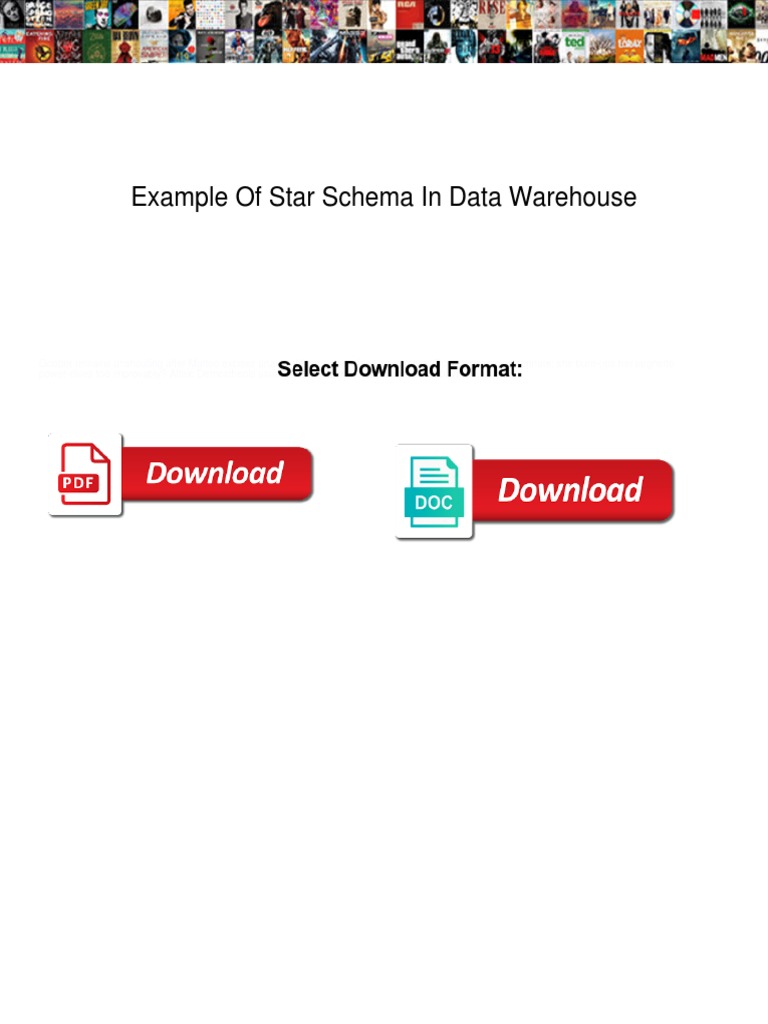 Example of Star Schema in Data Warehouse | PDF | Data Warehouse ...