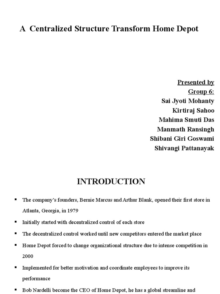 A Centralized Structure Transform Home Depot | PDF | The Home Depot ...