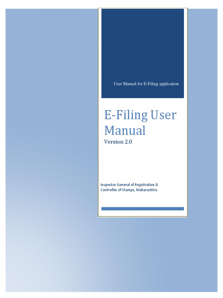 User Manual For E-Filing Application | PDF | Mortgage Law | Login