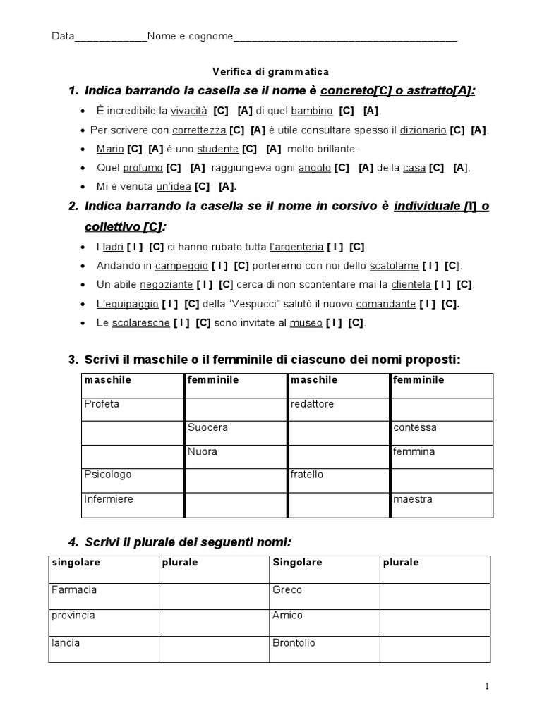 Verifica Sul Nome 1 Media 2 | PDF
