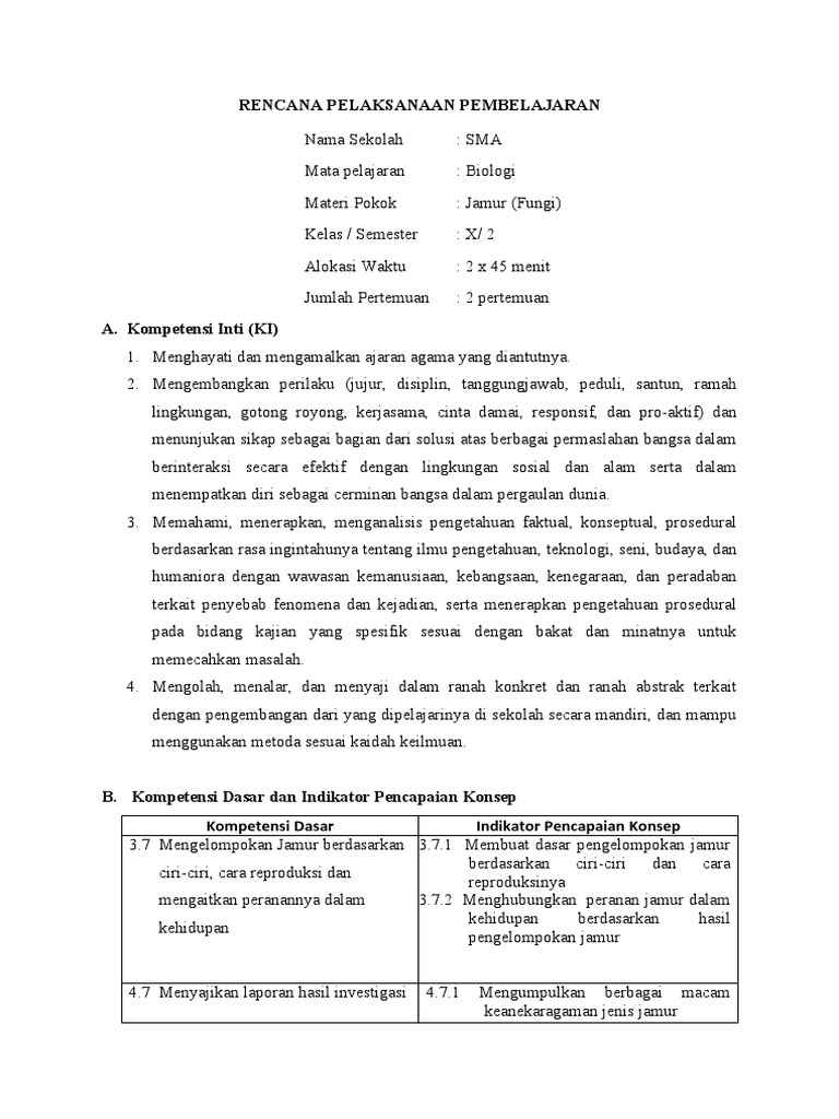 RPP PJBL Jamur | PDF | Teknologi & Rekayasa