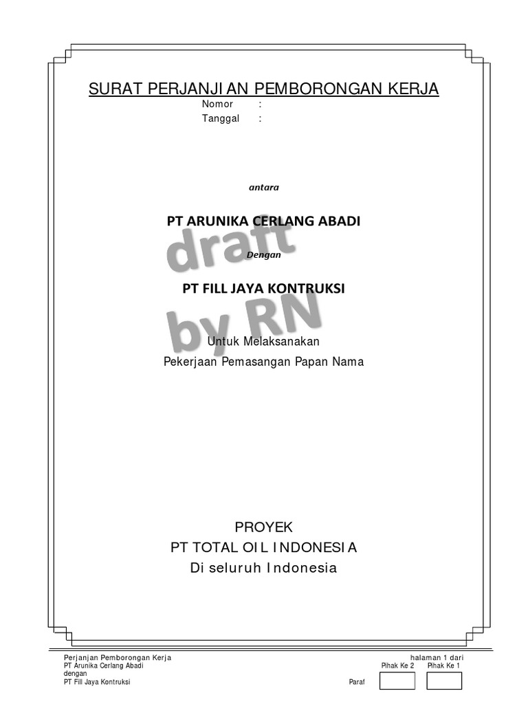 Draft PKS (1) Arunika + FJK | PDF