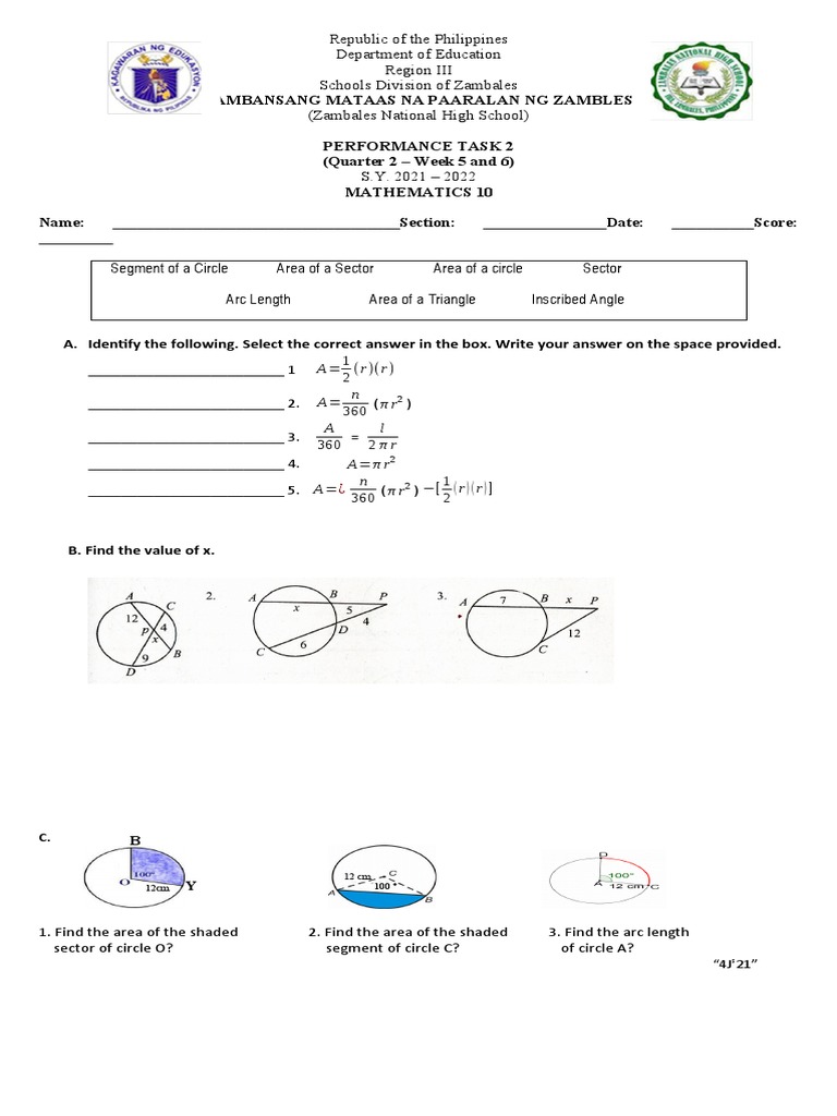 Performance Task g10 q2 W 56 | PDF