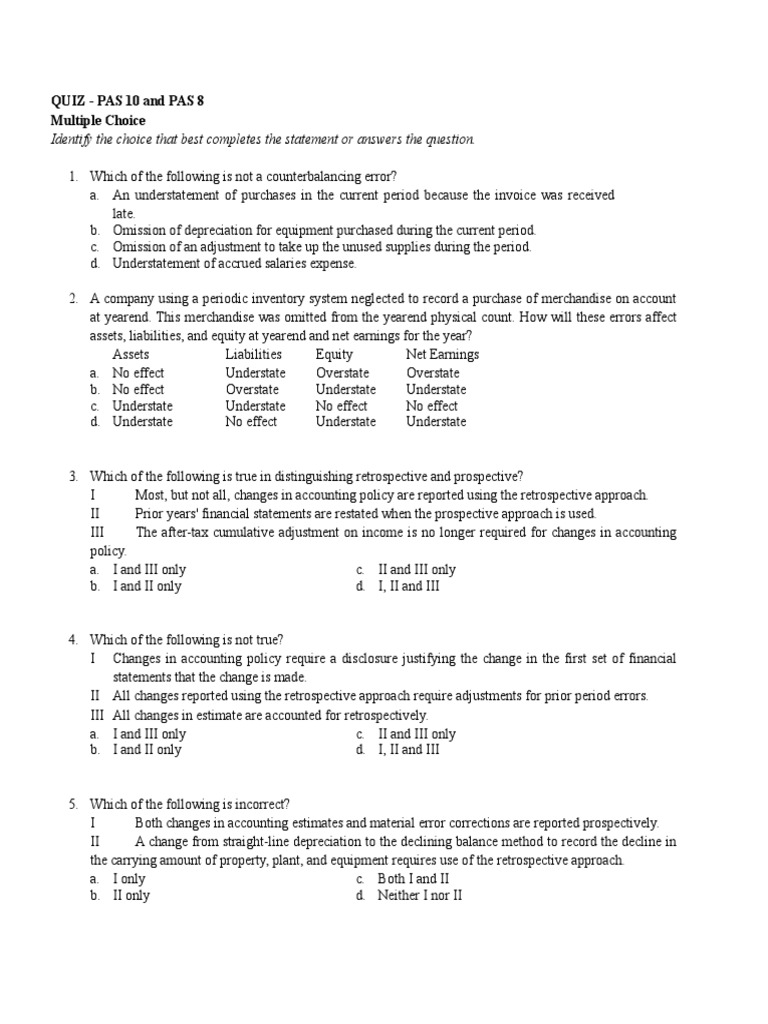 Identify The Choice That Best Completes The Statement or Answers The ...