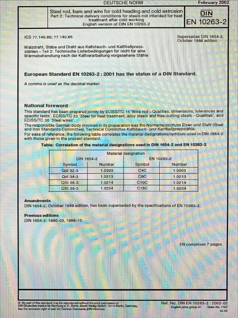 Din en 10263-2 | PDF