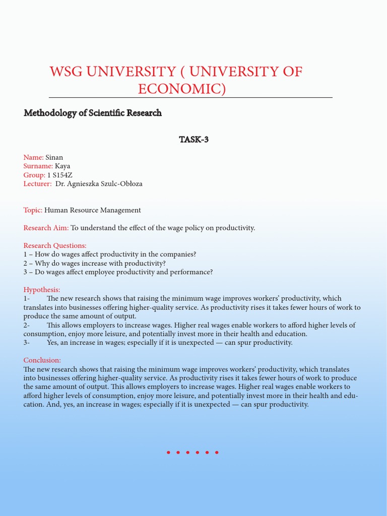 WSG University (University of Economic) : Methodology of Scientific ...