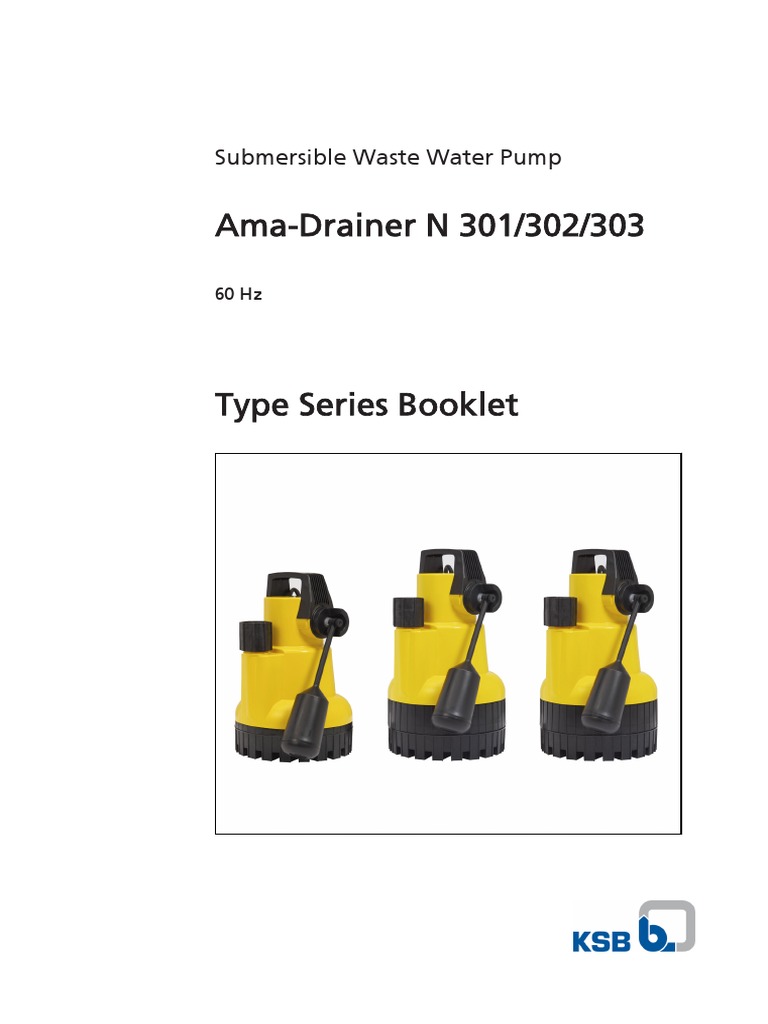 Ama-Drainer N 301/302/303: Submersible Waste Water Pump | PDF | Switch ...
