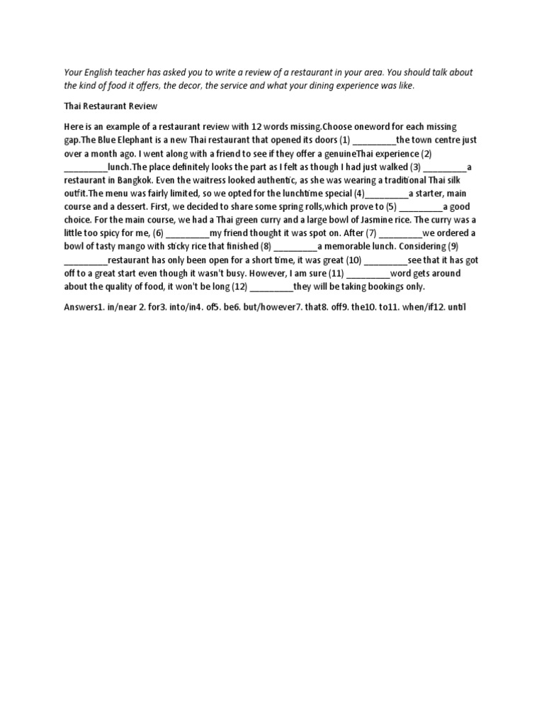 Restaurant Review | PDF