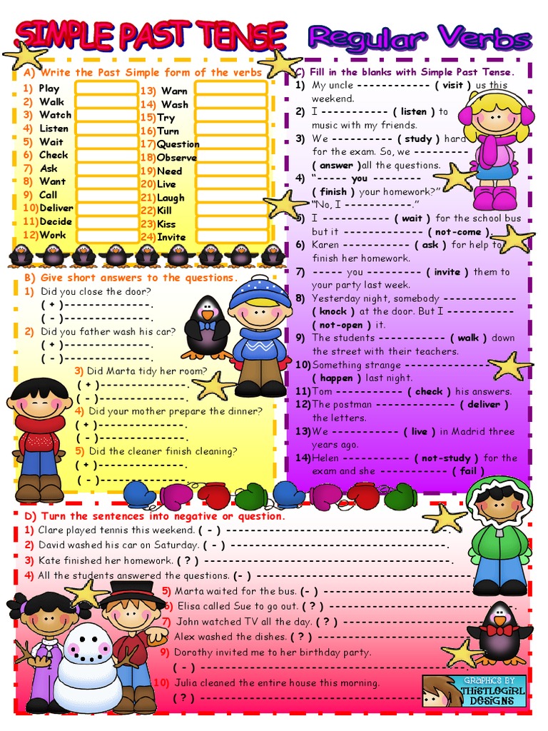 A) Write The Past Simple Form of The Verbs | PDF | Linguistics | Grammar